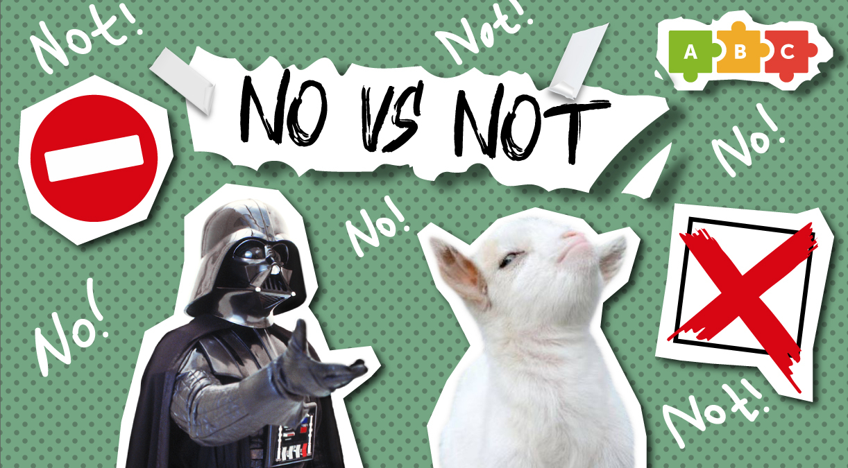 Тест по английскому языку No versus Not на Puzzle English